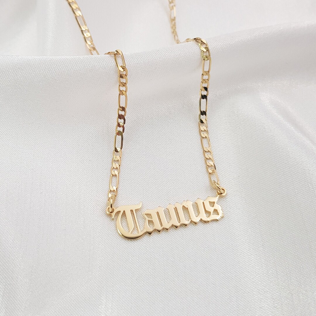 Taurus Necklace • Taurus Script Necklace • Taurus Zodiac Necklace ...