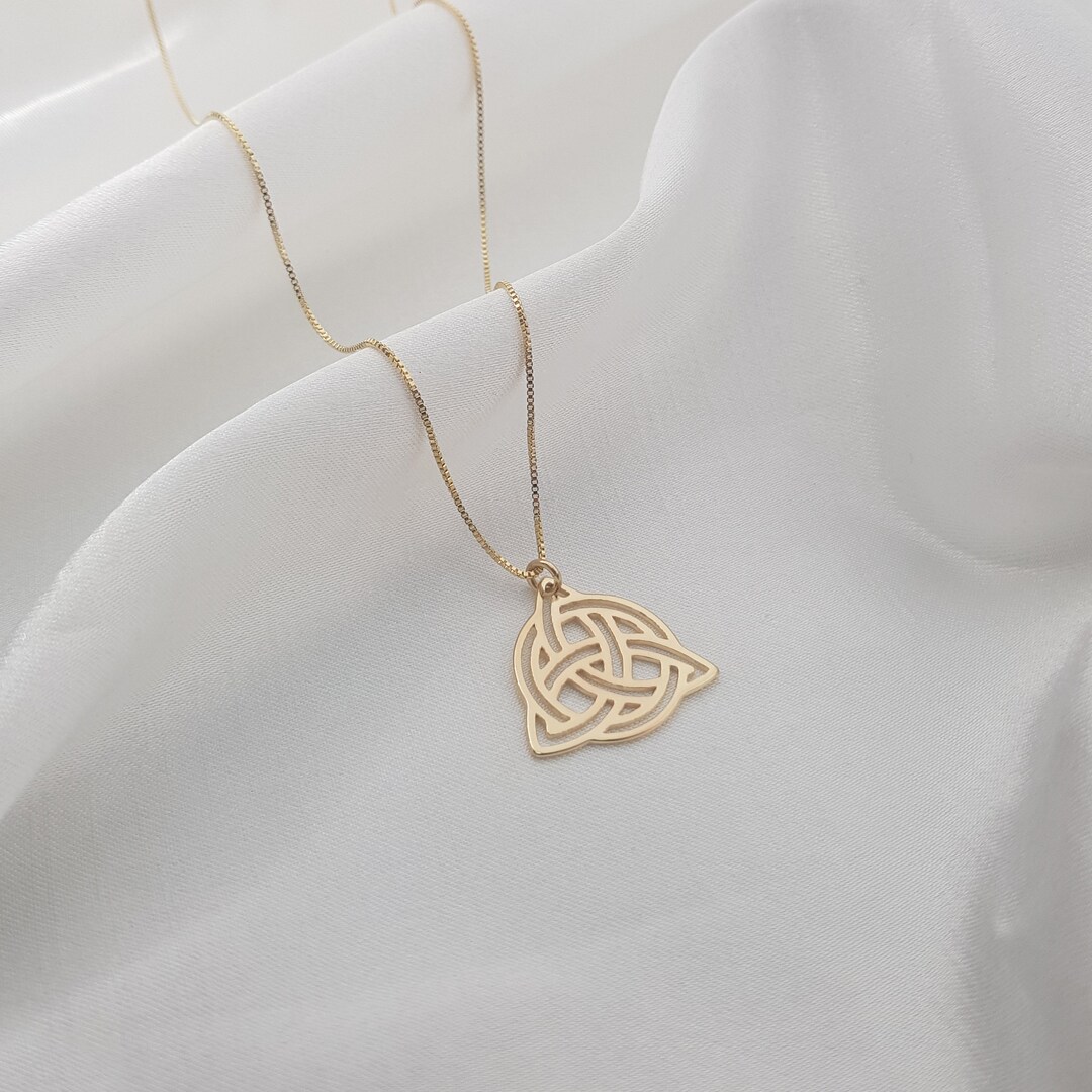 Triquetra Necklace, Ancient Greek Jewelry, Mystic Knot Chain, Irish ...