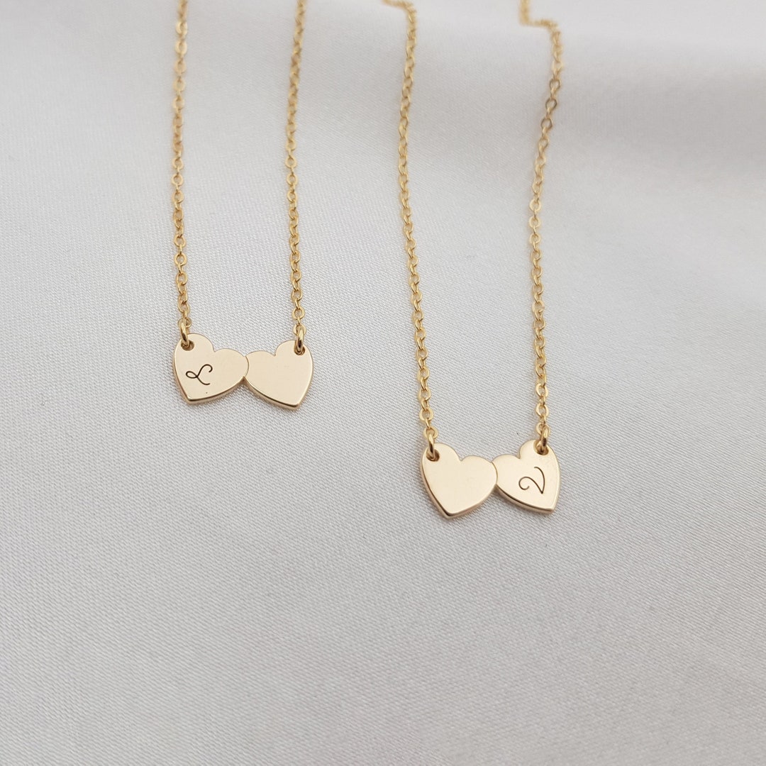 Best Friend Necklace for 2 • Two Sisters Necklace • Two Initial ...
