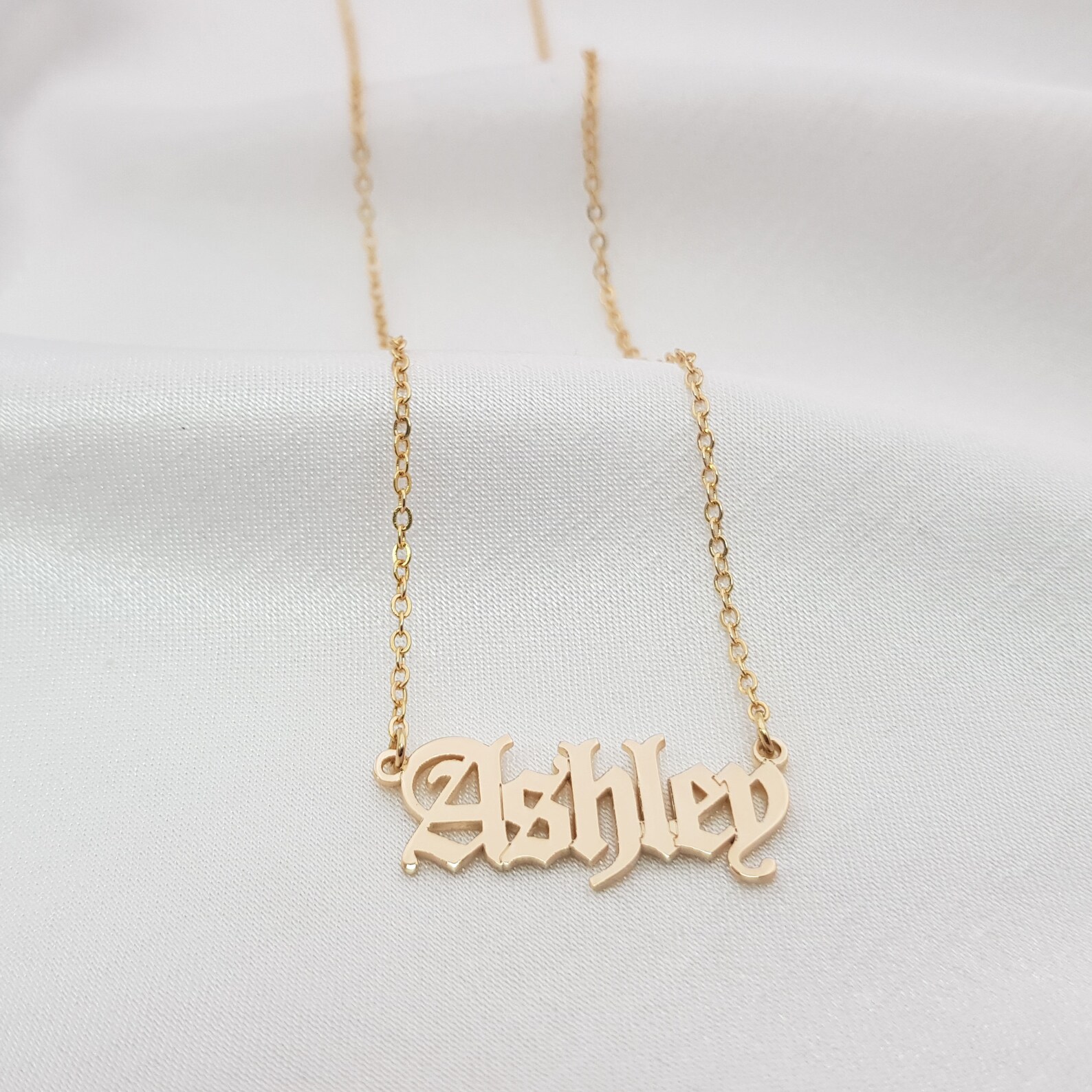 Gothic Name Necklace Gothic Name Plate Gothic Font Name - Etsy