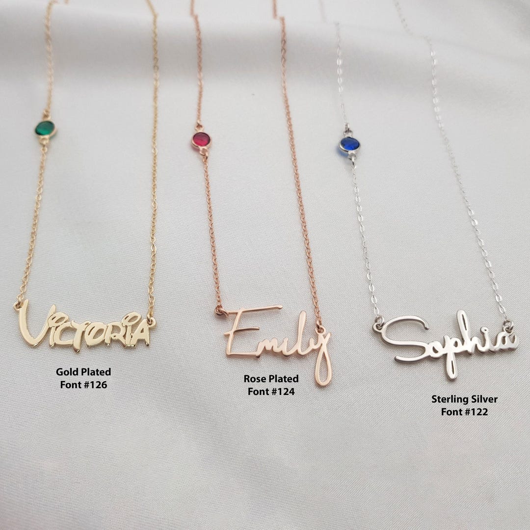 Personalized Name Necklace With Birthstone • Children Name Necklace ...