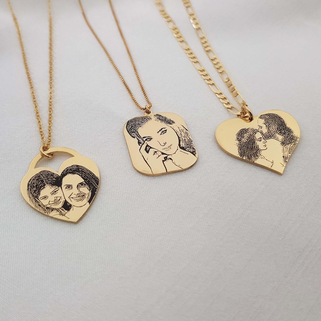 Photo Necklace • Photo Necklace Personalized • Photo Necklace for Woman ...