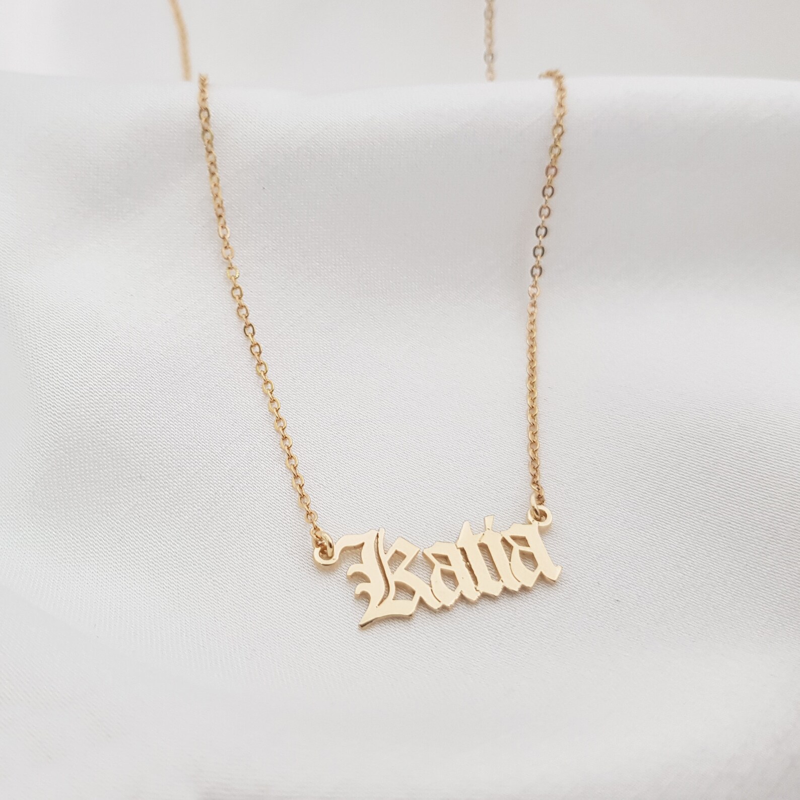 Gothic Name Necklace Gothic Name Plate Gothic Font Name - Etsy