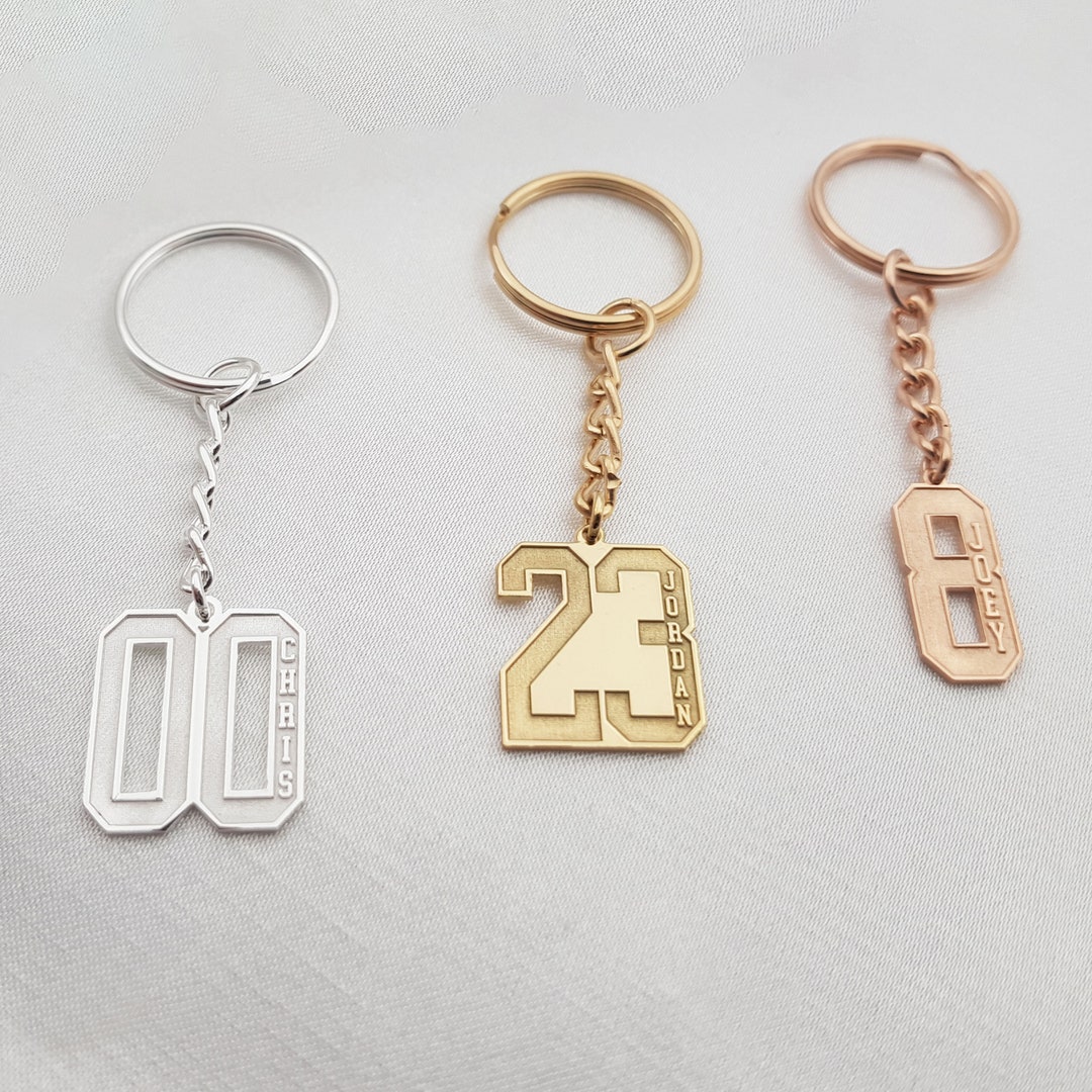 Personalized Engraved Number Keychain for Dad • Father's Day Gift ...