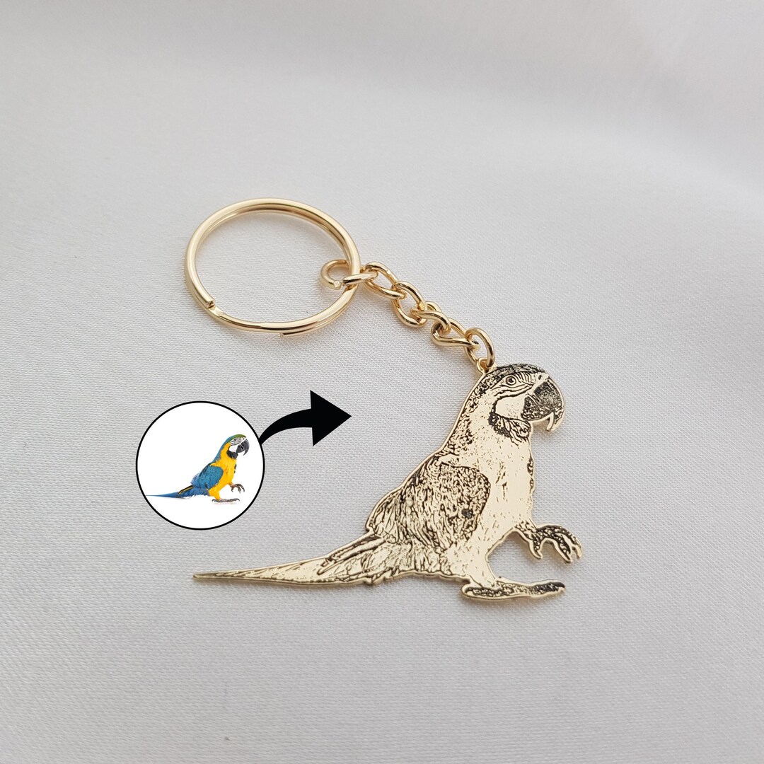 Parrot Keychain Personalized • Parrot Photo Keychain • Bird Watcher ...