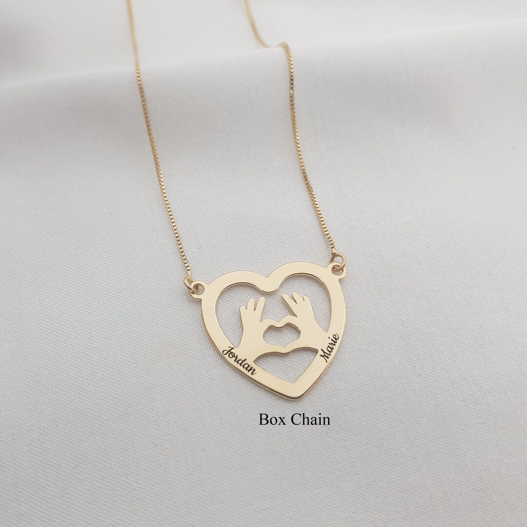 Hand Gesture Necklace Hand Sign Necklace Best Friend Gift Personalized ...