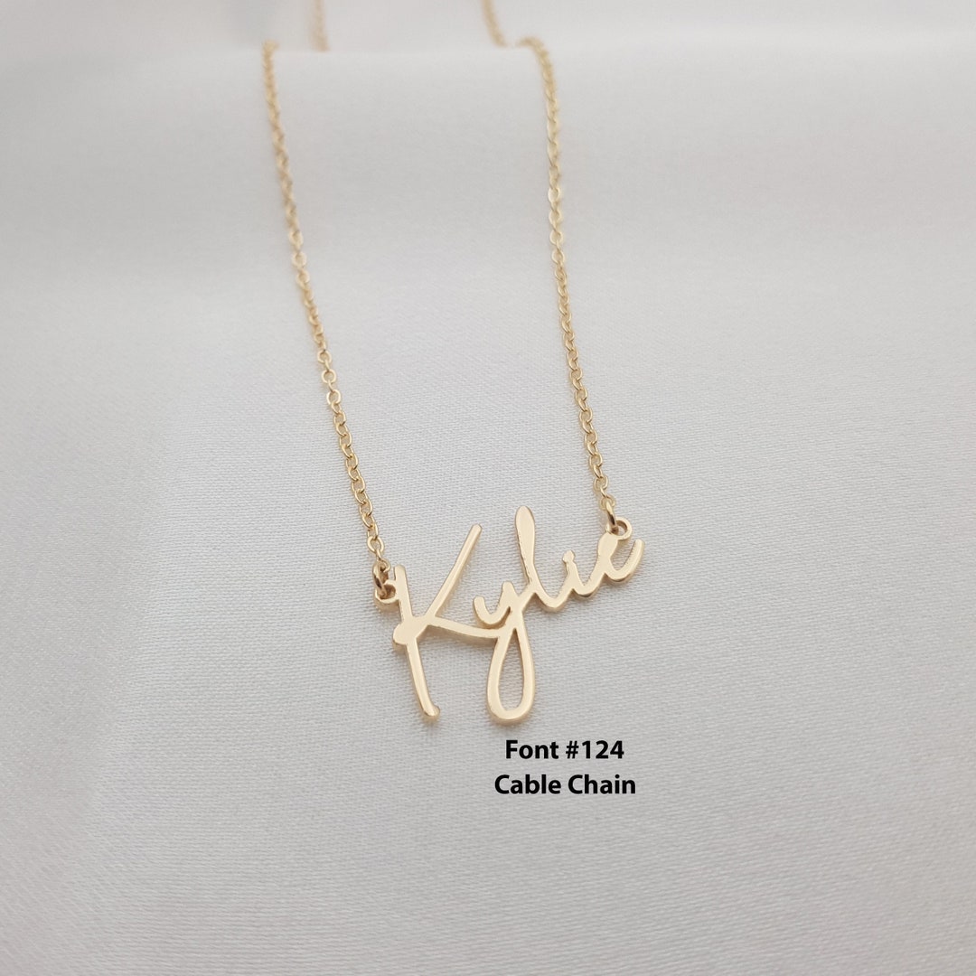 Cursive Name Necklace • Handwriting Necklace • Dainty Name Necklace ...