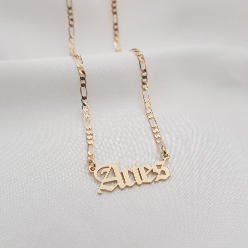 Aries Necklace Aries Script Necklace Aries Zodiac Sign - Etsy