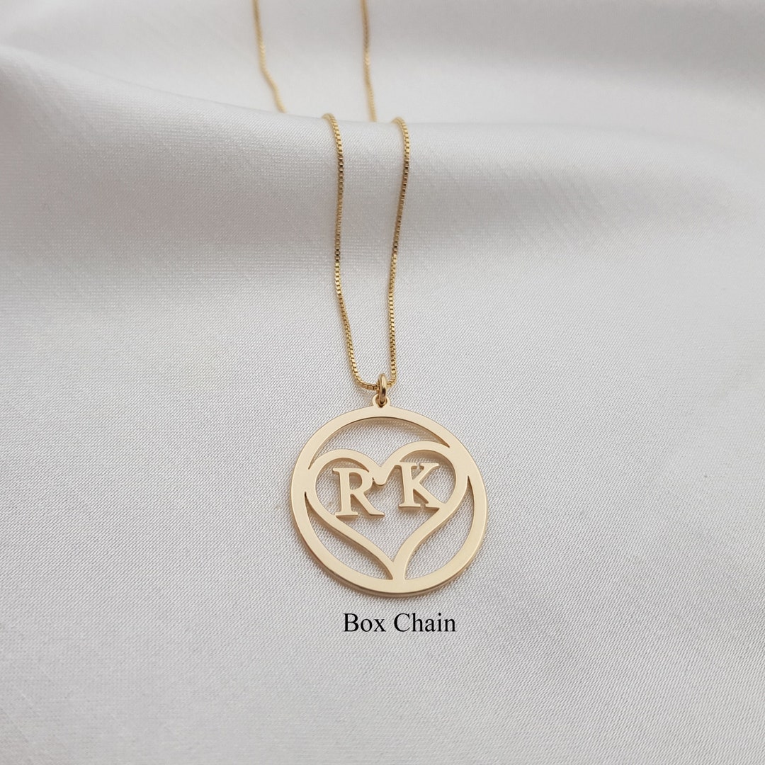 Two Initials Necklace Two Initial Jewelry Initial Necklace Two Letters ...