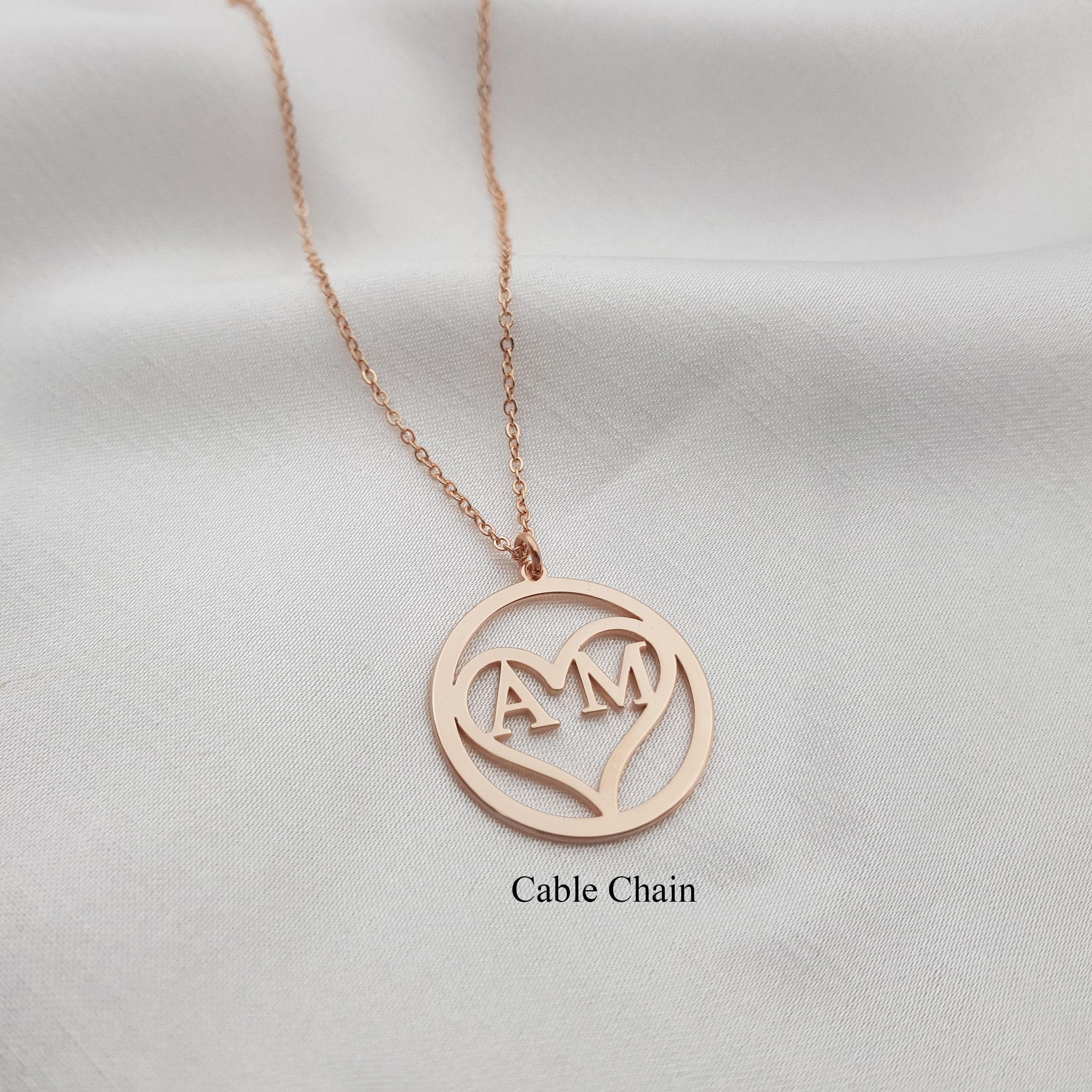 Two Initials Necklace • Two Initial Jewelry • Initial Necklace Two ...
