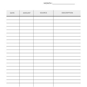 Basic Income and Expense Template, Instant Download - Etsy