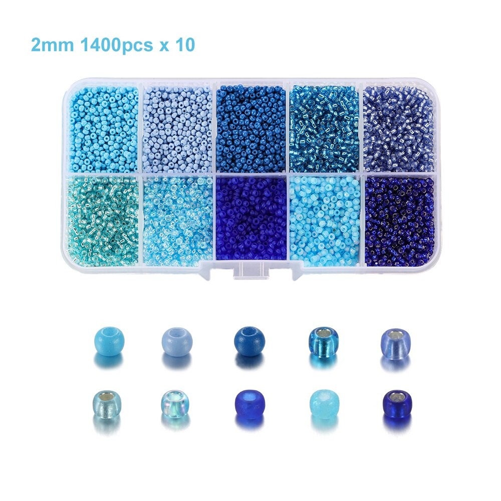 14000pcs Glass Seed Beads Kit Charm Beading Box for DIY - Etsy