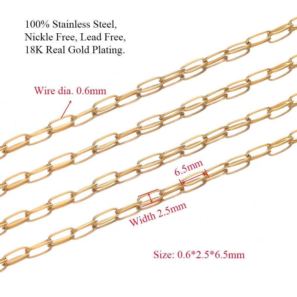 2 Meters Stainless Steel Oval Link Cable Chain for DIY - Etsy