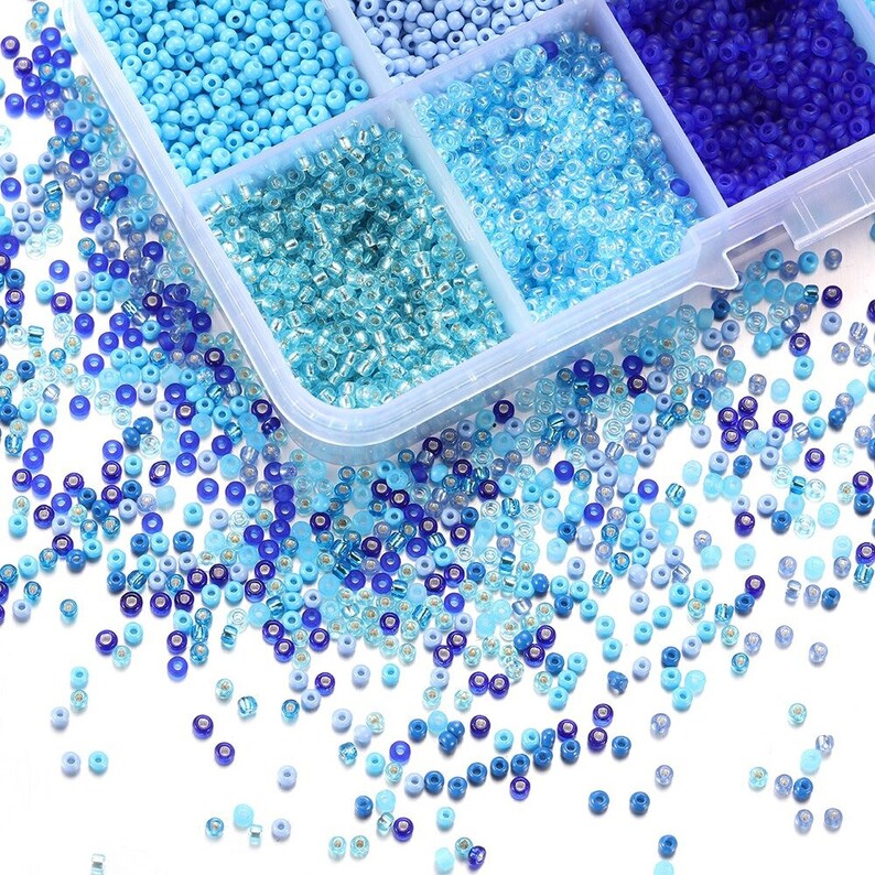 14000pcs Glass Seed Beads Kit Charm Beading Box for DIY - Etsy
