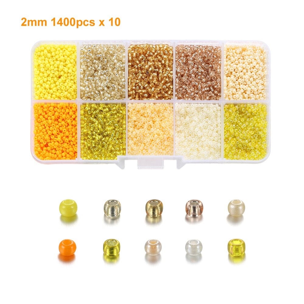 14000pcs Glass Seed Beads Kit Charm Beading Box for DIY - Etsy