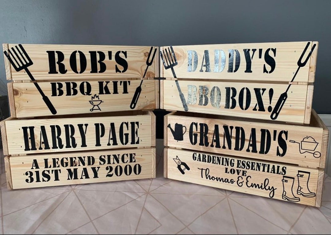Personalised Wooden Crates and Wording, Colour, Picture the Choice is ...