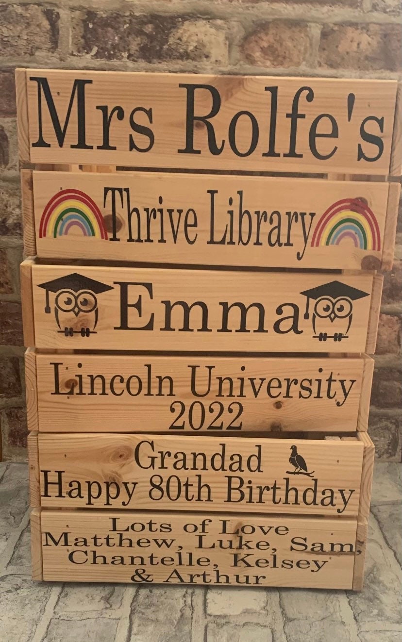 Personalised Wooden Crates and Wording Colour Picture the - Etsy New ...