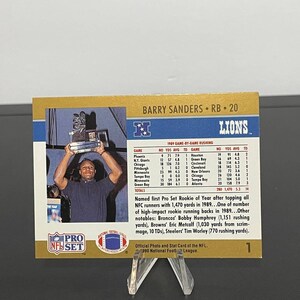 1990 Pro Set #1 Barry Sanders Lions “rookie of the Year” HOF - Etsy