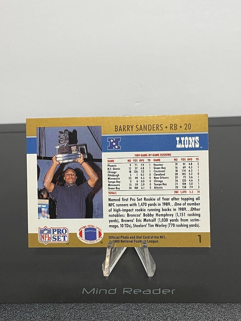 1990 Pro Set #1 Barry Sanders Lions “rookie of the Year” HOF - Etsy