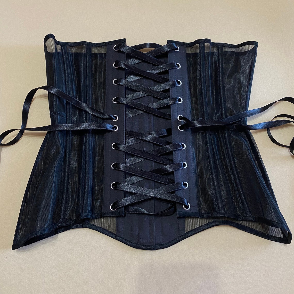 Black Corset With Busk, Corset With Closure, Underbust Corset, Tight ...