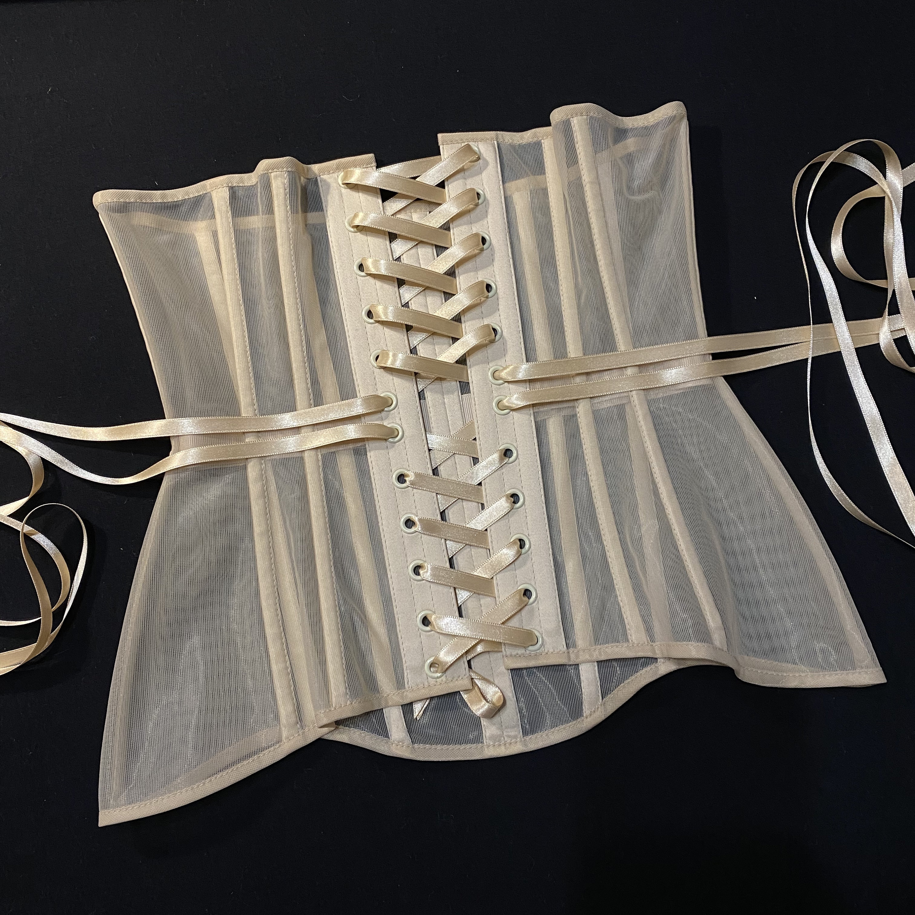 Mesh Underbust Corset Transparent Sheer in Stock Waist - Etsy