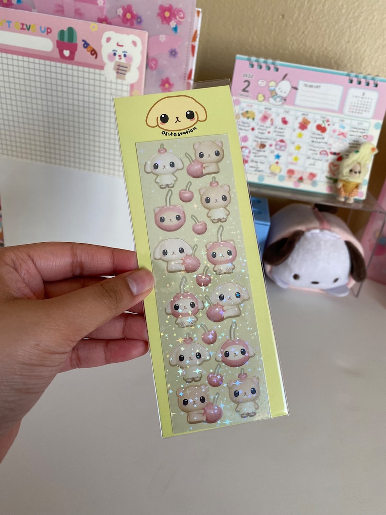 Cherry Bear 3D Deco Sticker Sheet Polco Toploader Kpop Deco - Etsy