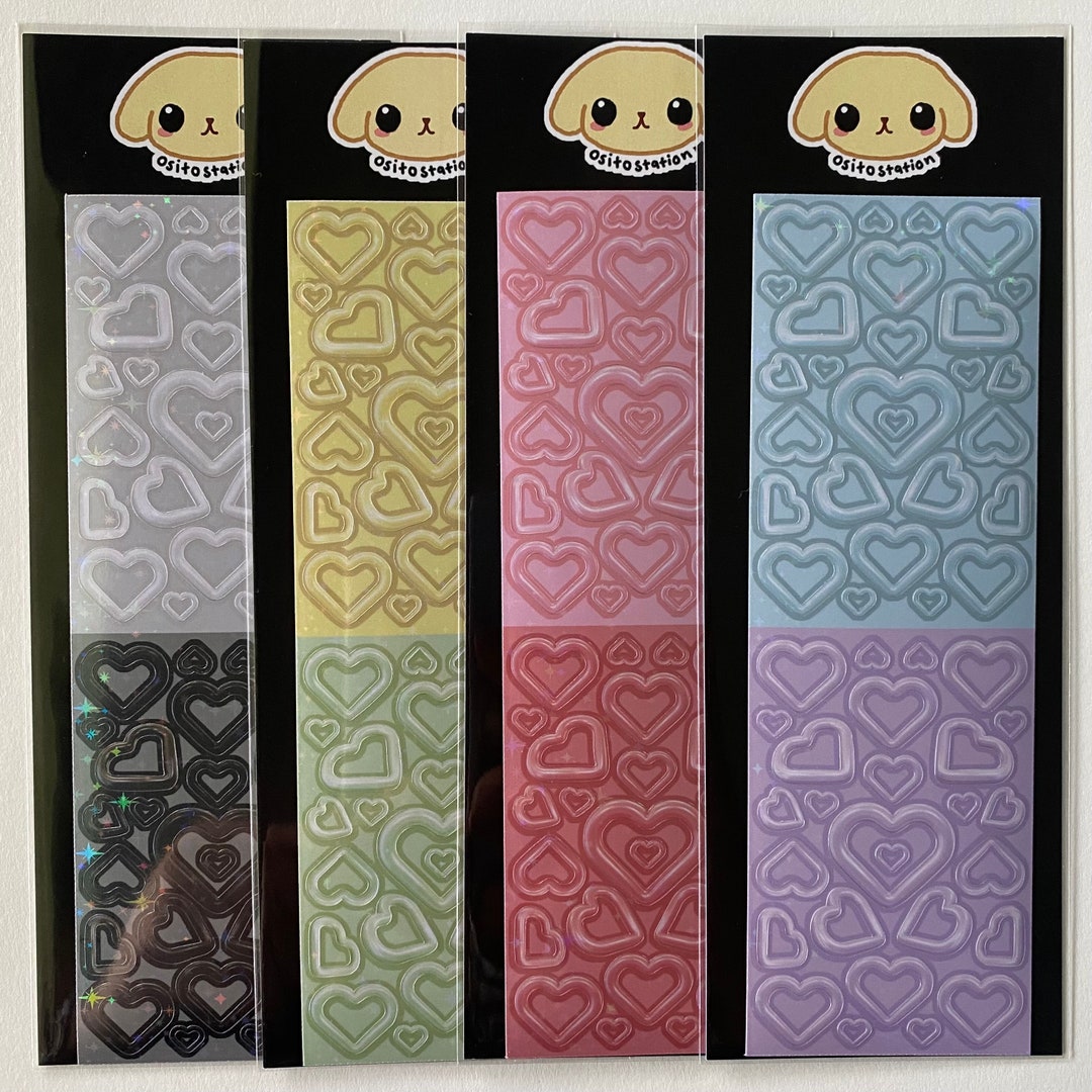 3D Heart Hoops Deco Sticker Sheet, Polco, Toploader Kpop Deco Sticker ...