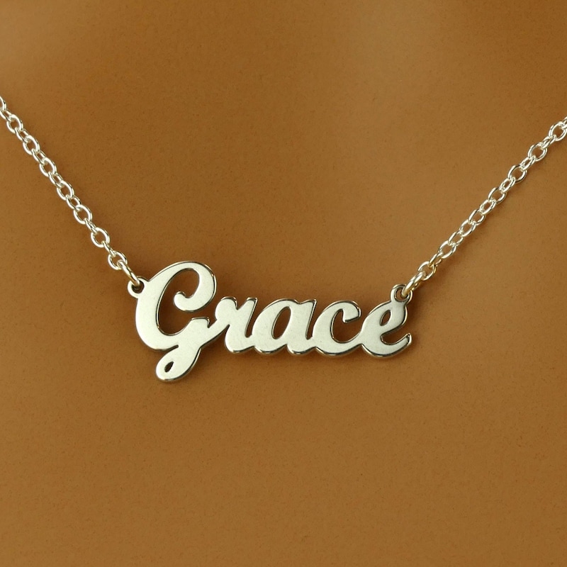 Silver Name Necklace - Etsy