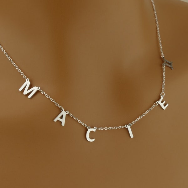 Dangle Letter Necklace - Etsy