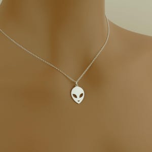 High Quality Alien Necklace • Gift • Sterling Silver Alien Pendant - Etsy