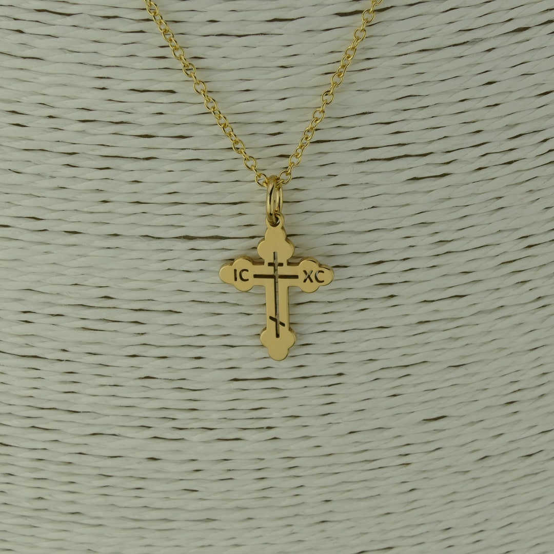 High Quality 9ct Solid Gold Greek Orthodox Cross Necklace • Gift ...