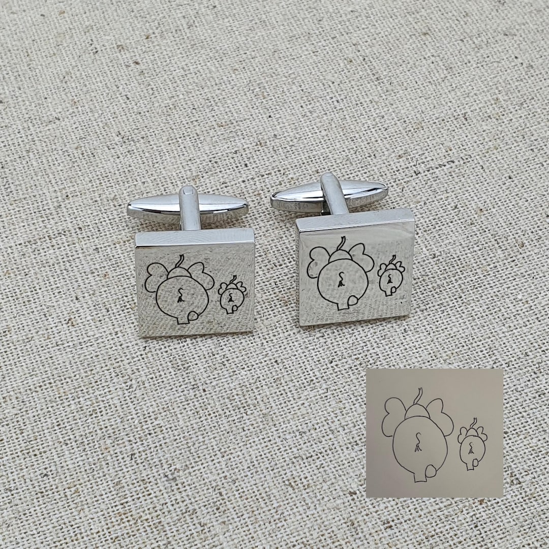 Actual Children's Drawing Personalised Cufflinks / Kids Drawing ...