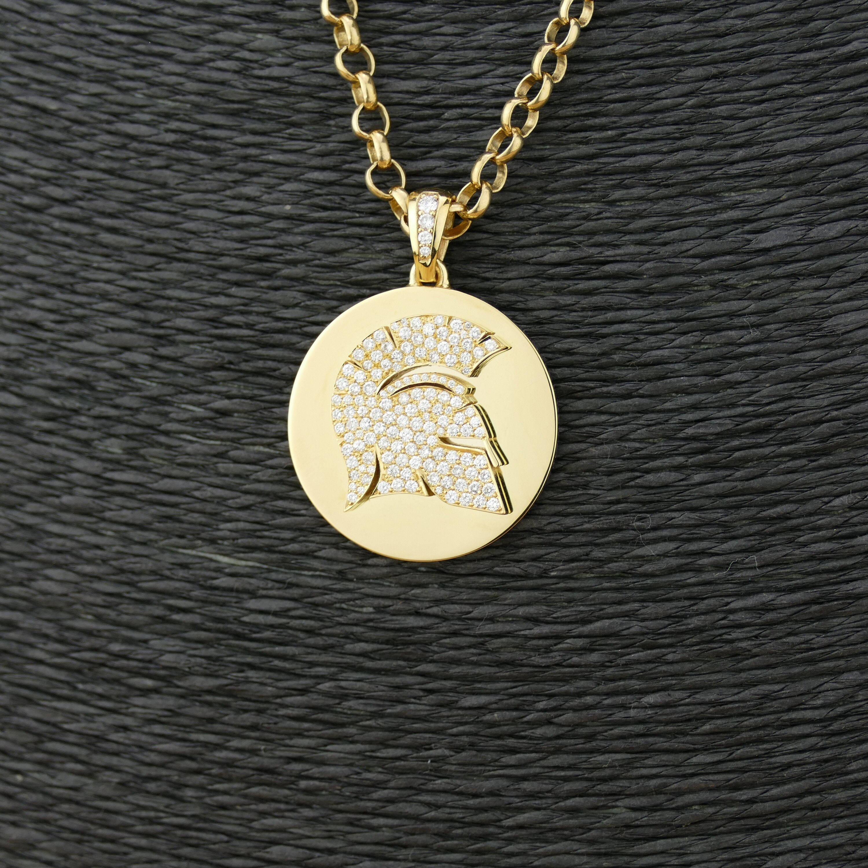 9ct Gold Vs Diamond Warrior Fighter Helmet Pendant - Etsy UK