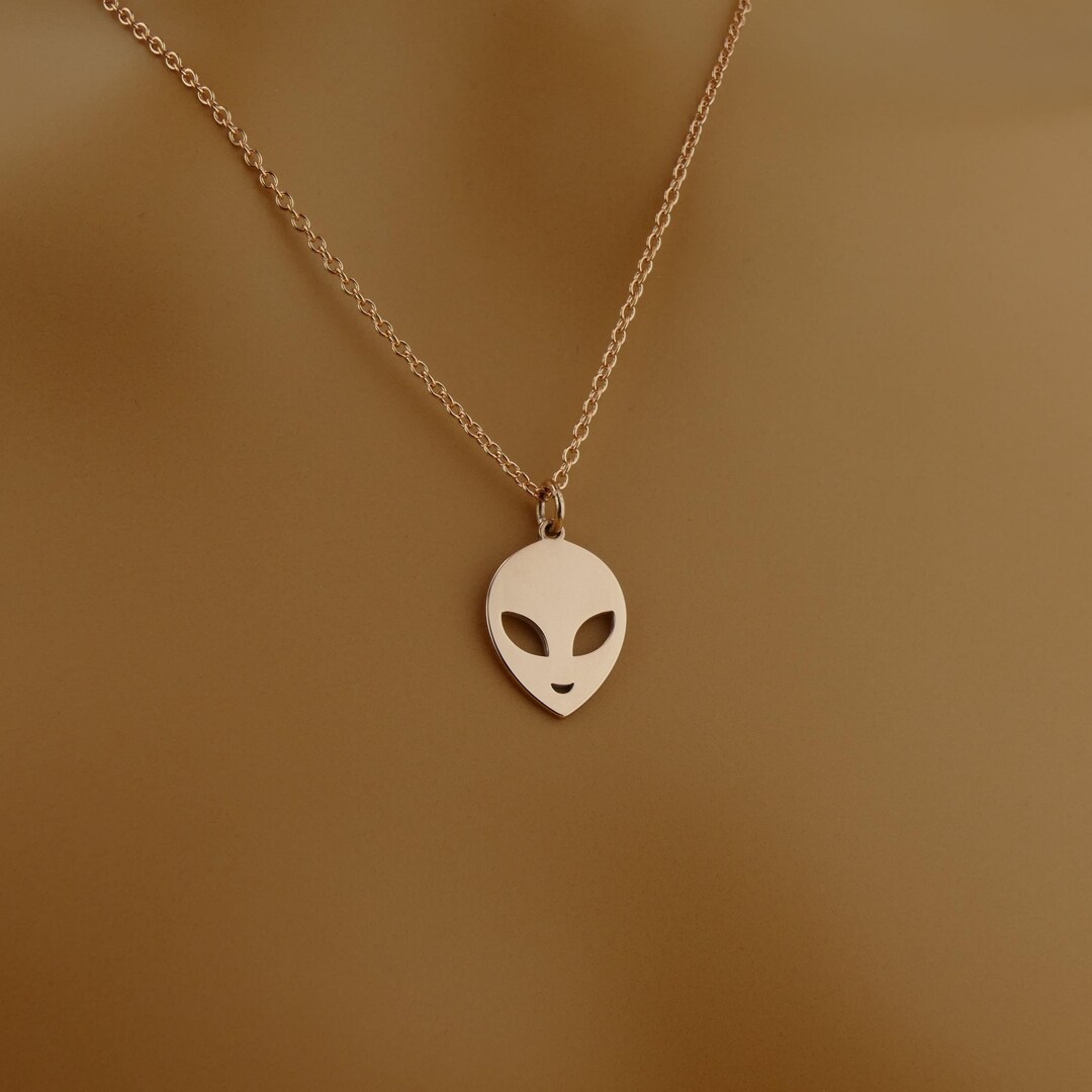 High Quality Alien Necklace • Gift • Sterling Silver Alien Pendant - Etsy