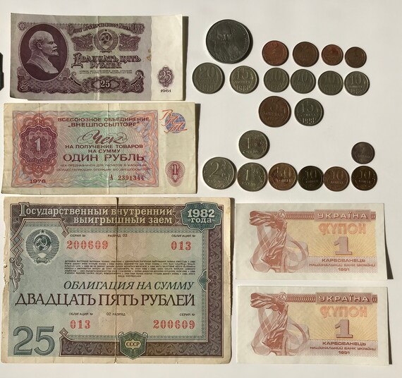 Rare Soviet Collectible Money Banknotes and Coins | Etsy