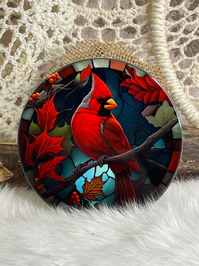 Red Bird Ceramic Coaster Set, Nature Inspired Coffee Table Decor - Etsy