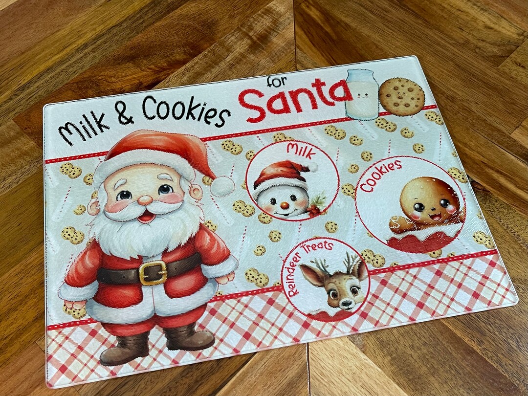 Cutting Board, Santa Milk and Cookies Plate, Christmas Gift for Women ...