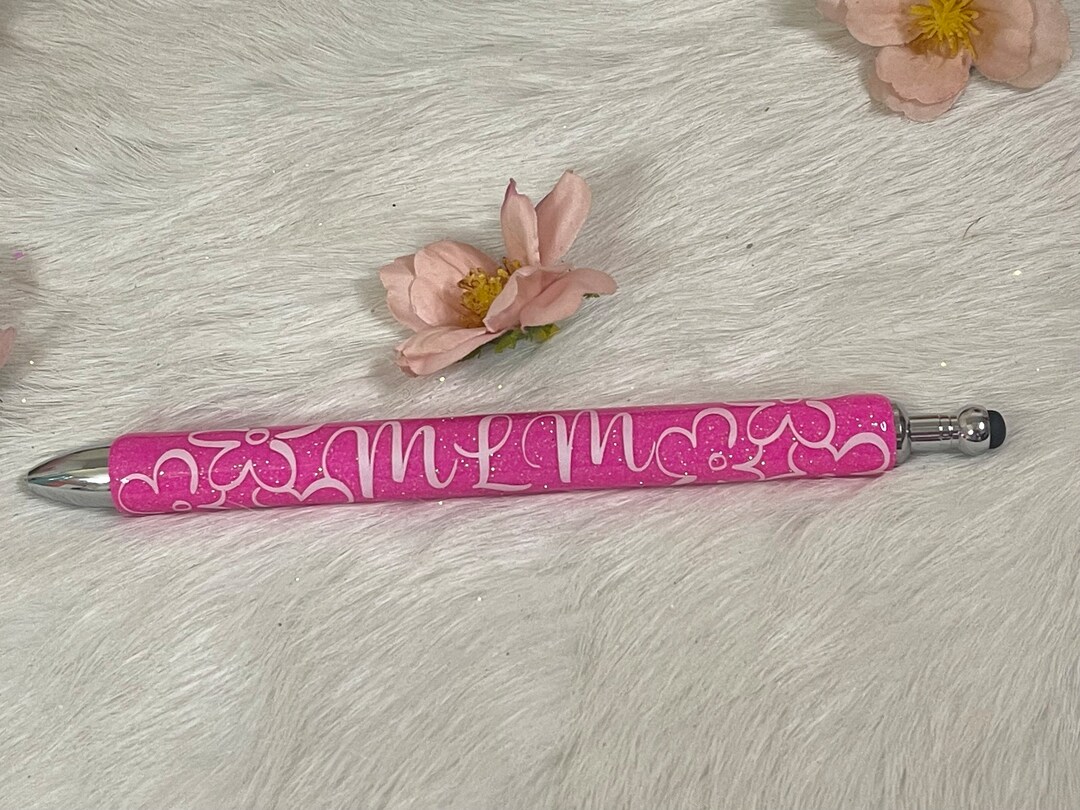 Refillable Personalized Pen, Custom Glitter Gel Pens, Pink Glitter Pen ...