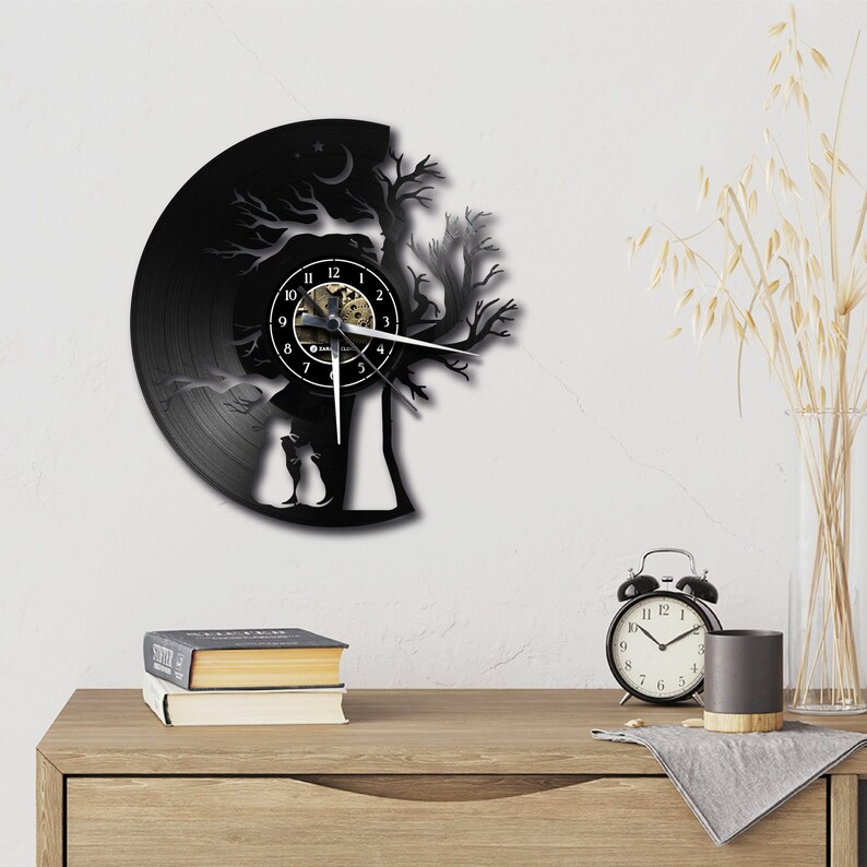 Cats With Tree Vinyl Clock - Etsy