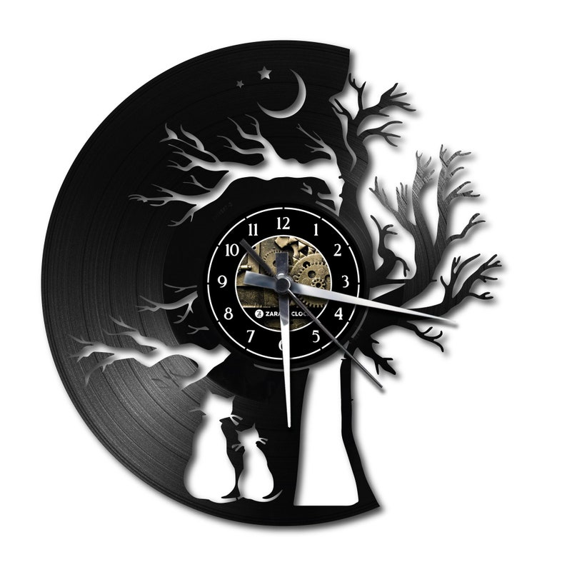 Cats With Tree Vinyl Clock - Etsy