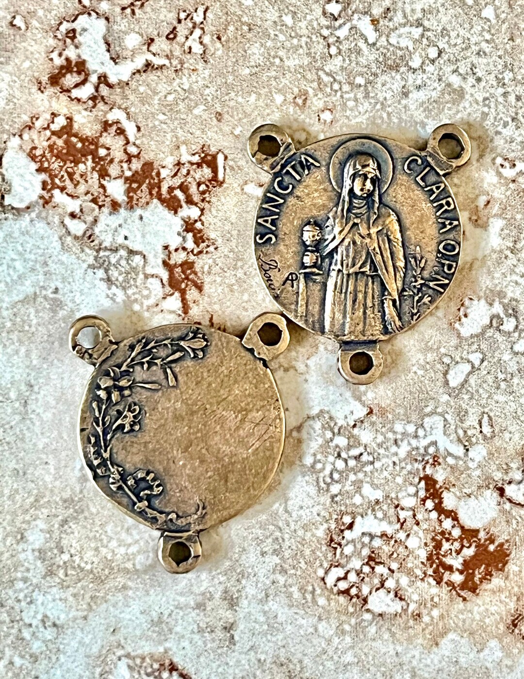 St Clare of Assisi Rosary Center ~ Hand Cast ~ Rosary Parts ~ Poor ...