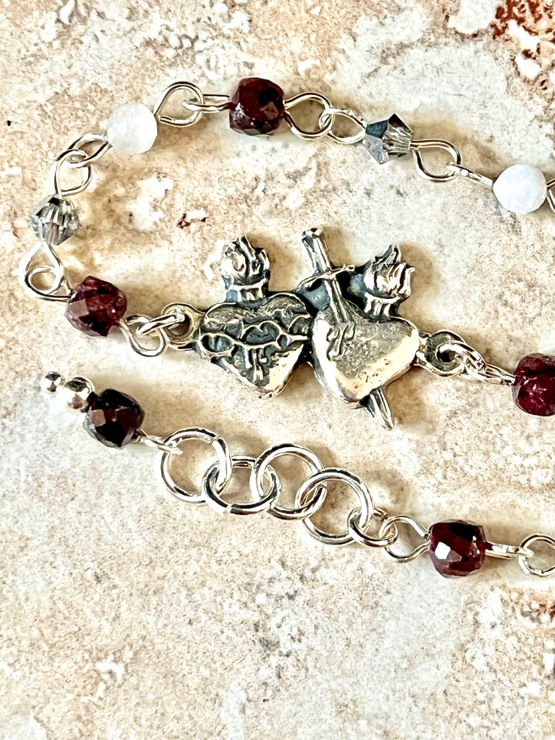 Sterling Silver Consecration to Jesus and Mary Bracelet ~ Lobster Clasp ...
