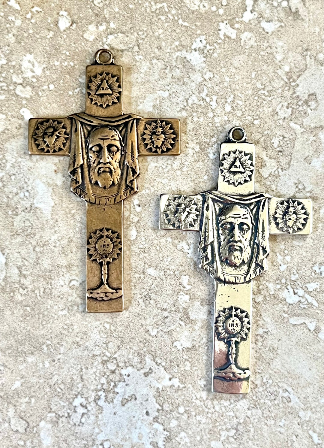 Holy Face of Jesus Christ ~ Reparation Adoration Crucifix ~ Hand Cast ...