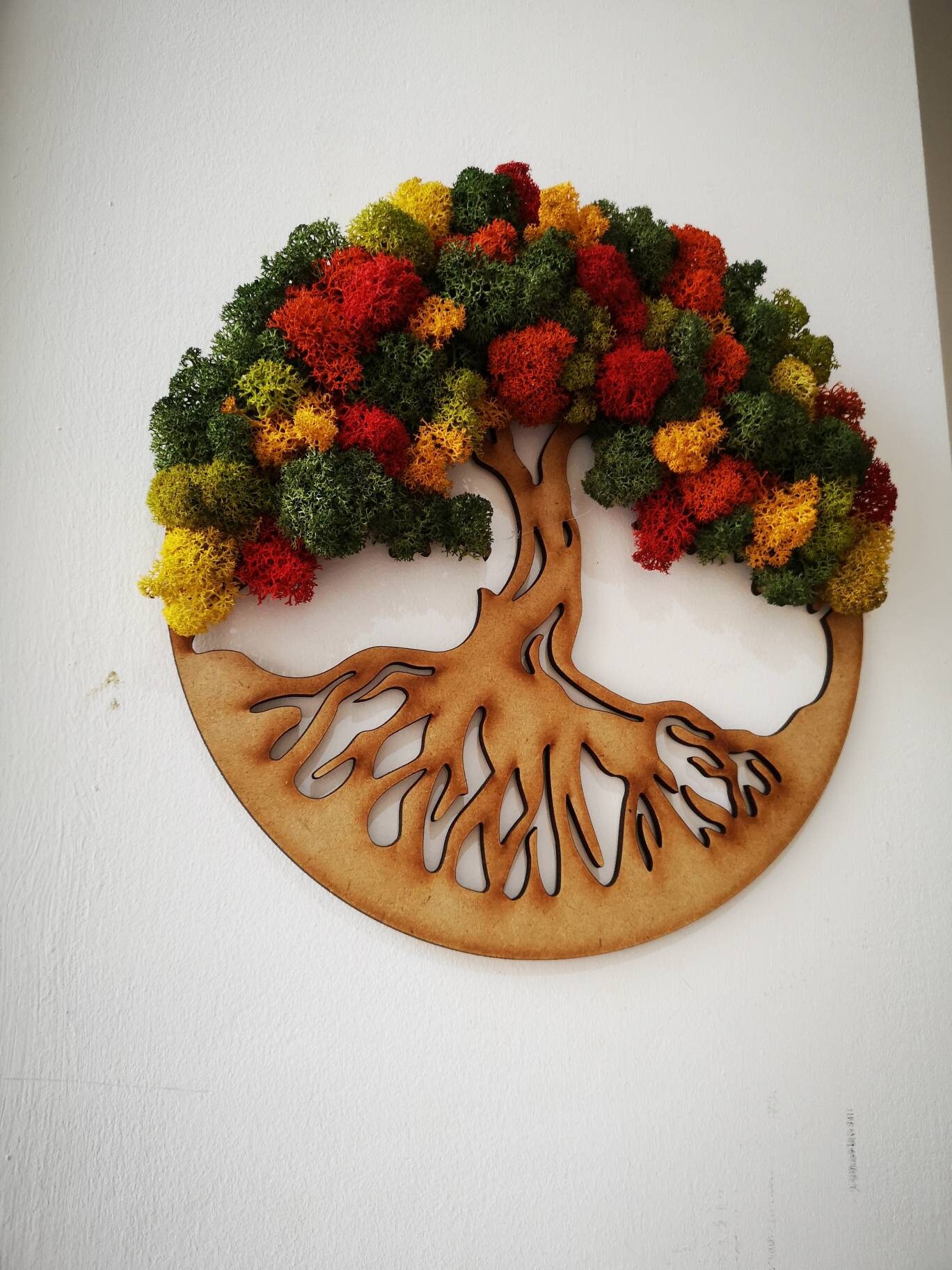 Moss Wall Decor Tree of Life Preserved Moss Home Decor Autumn Bedroom ...