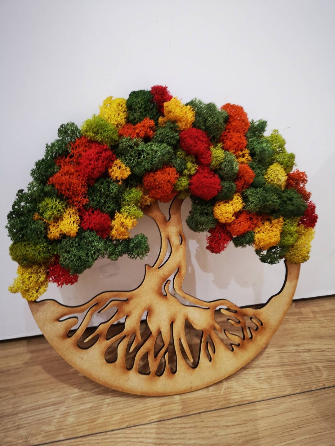 Moss Wall Decor Tree of Life Preserved Moss Home Decor Autumn Bedroom ...