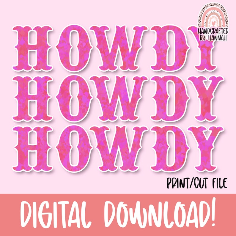 HOWDY Digital Download PNG File for Print/cut Cricut/silhouette ...