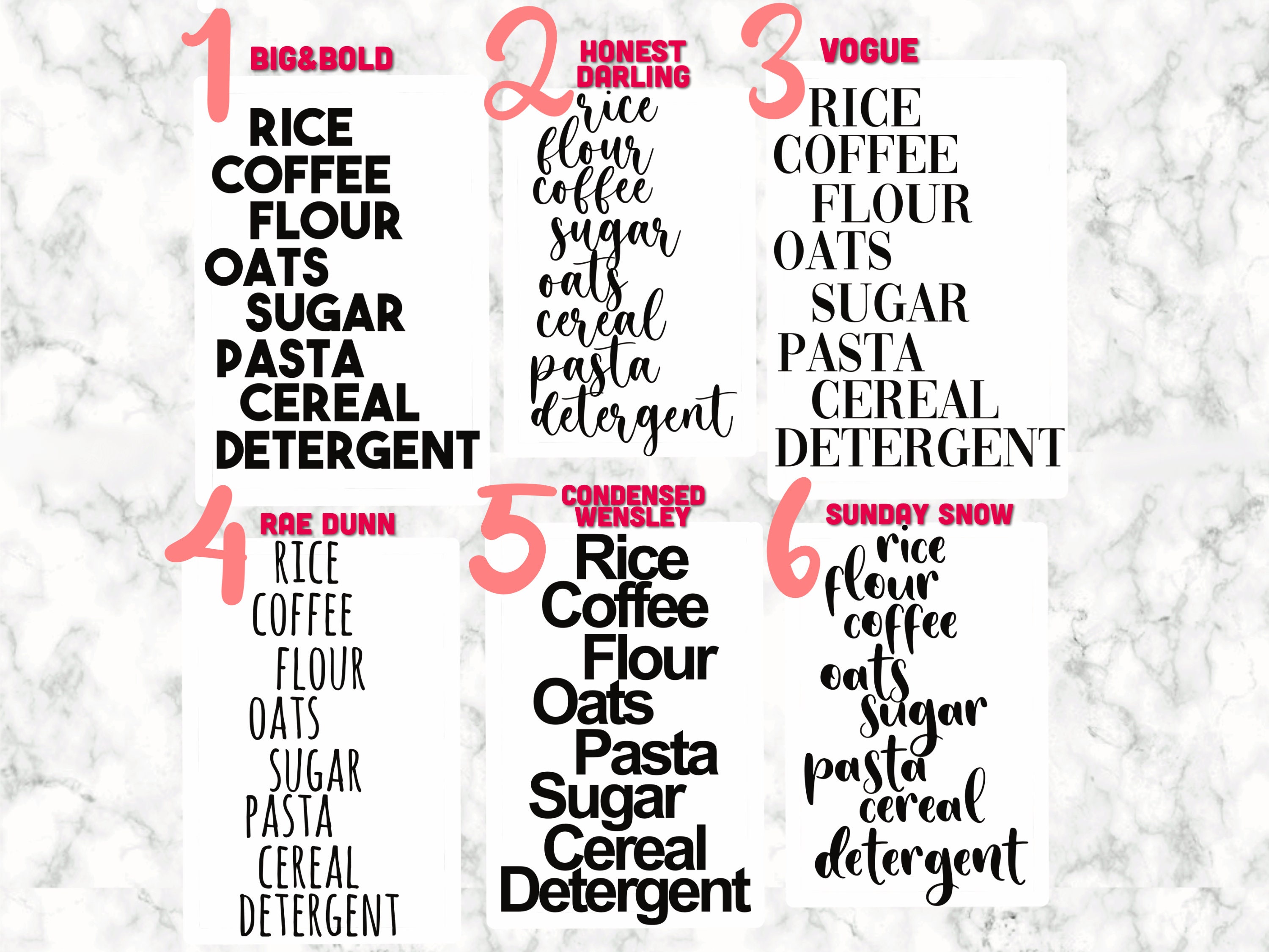 Kitchen, Laundry, Pantry Labels for Organization Custom Sets - Etsy