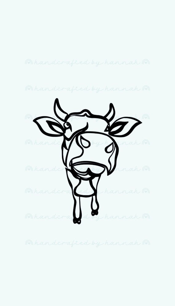 Minimalist One Line Cow Design for SVG Farmhouse PNG Southern - Etsy