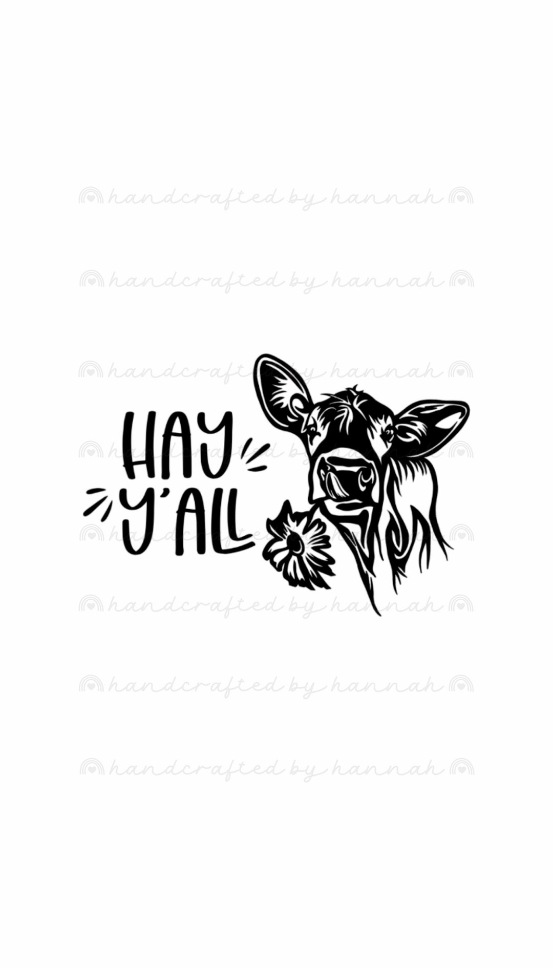 Hey Y'all - Cute Cow Farmhouse Style Design for Sublimation - One PNG ...