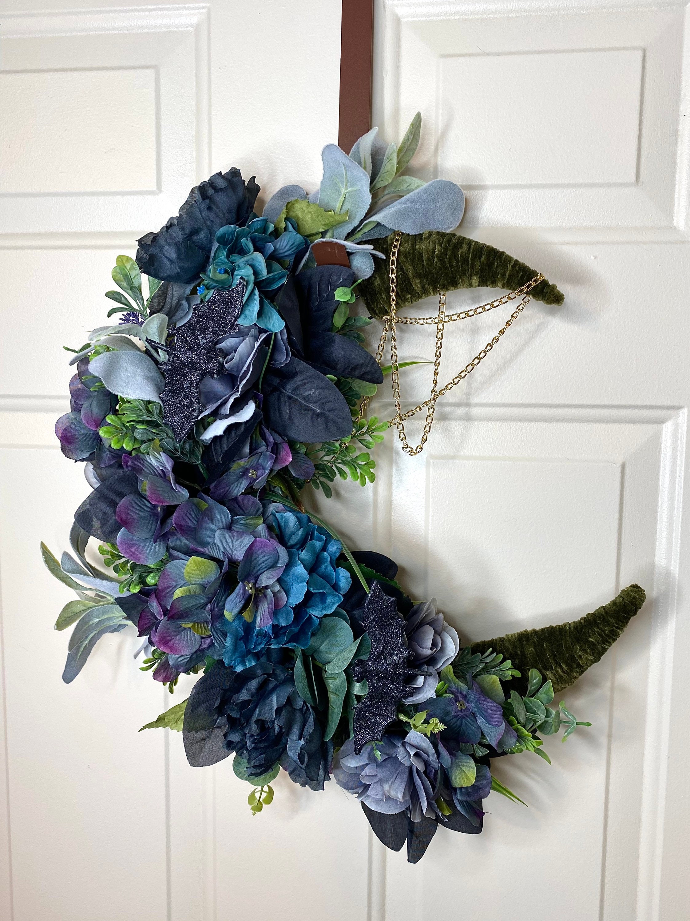 Crescent Moon Wreath Spooky Wreath Dark Academia Decor Fall - Etsy